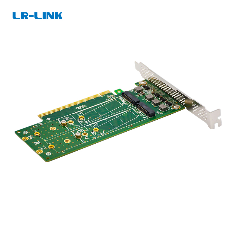 Pcie4.0x16转四口M.2 NVMe 扩展卡_服务器-扩展系列_PCIe4.0 NVMe扩展卡_光纤网卡_LR-LINK联瑞电子